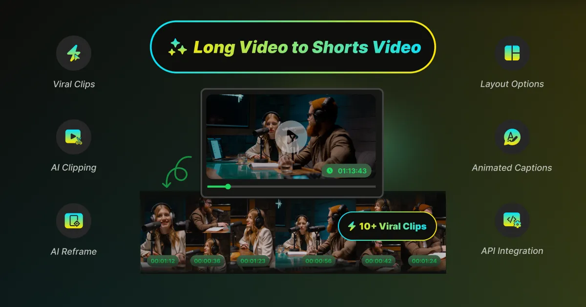 Konverter Video Panjang ke Video Pendek - Alat AI Gratis - WayinVideo